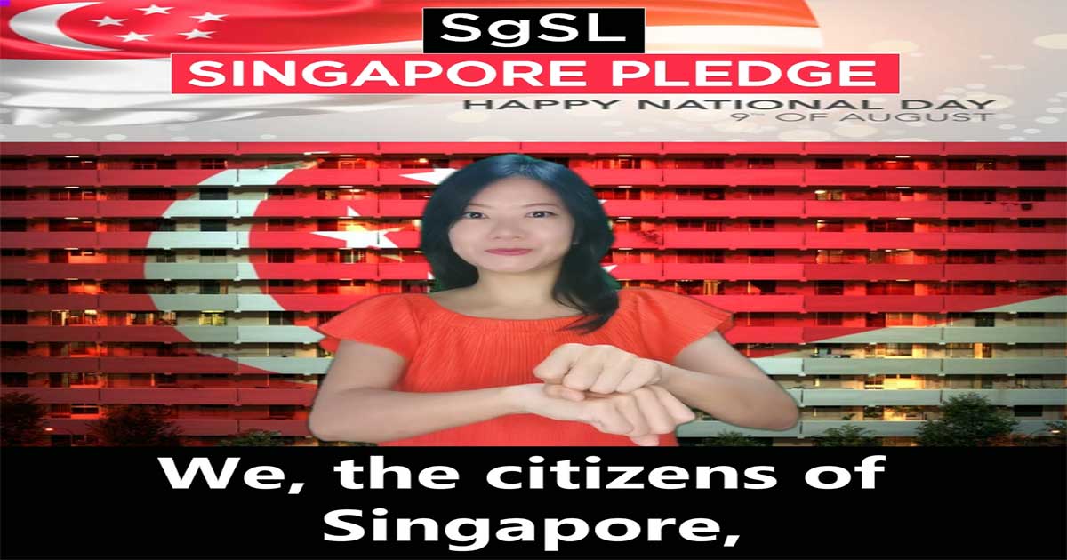 How to say the National Pledge in Singapore Sign Language?
